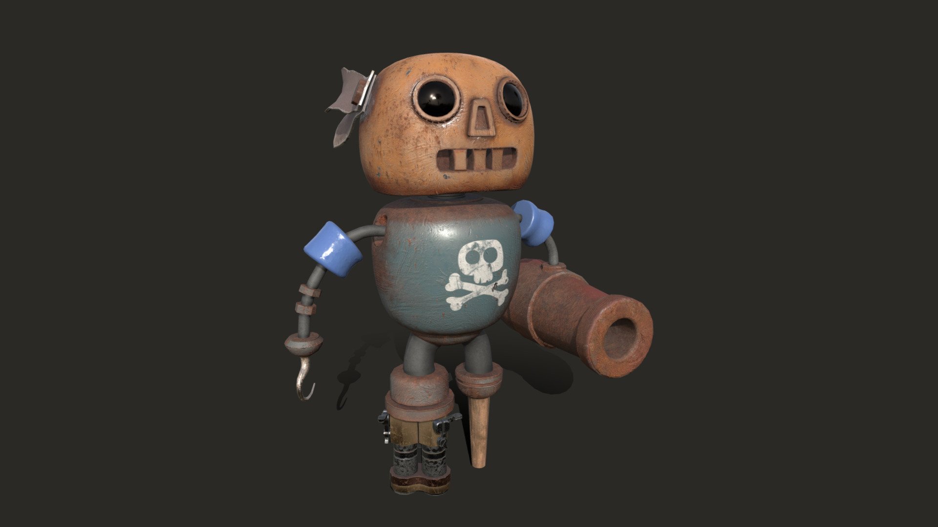 Stylized Robot Pirate (+YouTube Tutorial) - 3D model by Art-Teeves ...