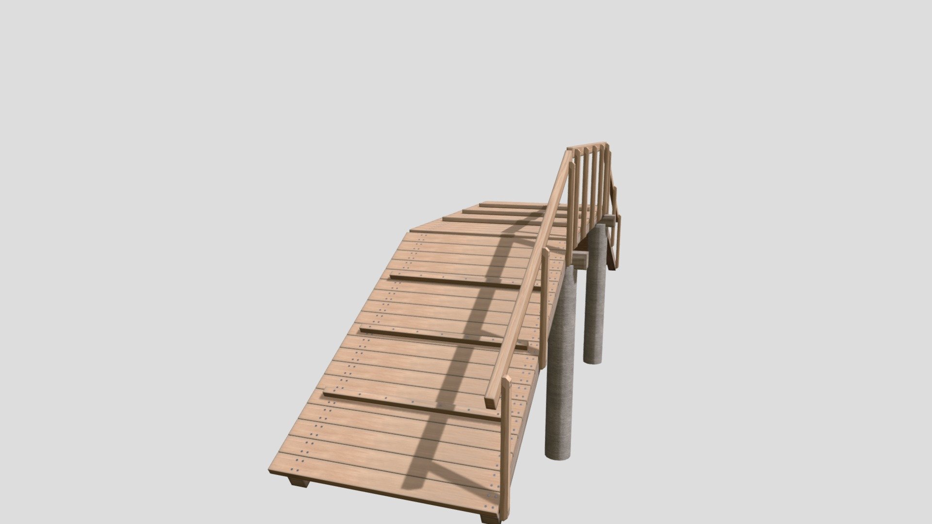 Wooden Village Bridge_fixed for review - Download Free 3D model by Kim ...