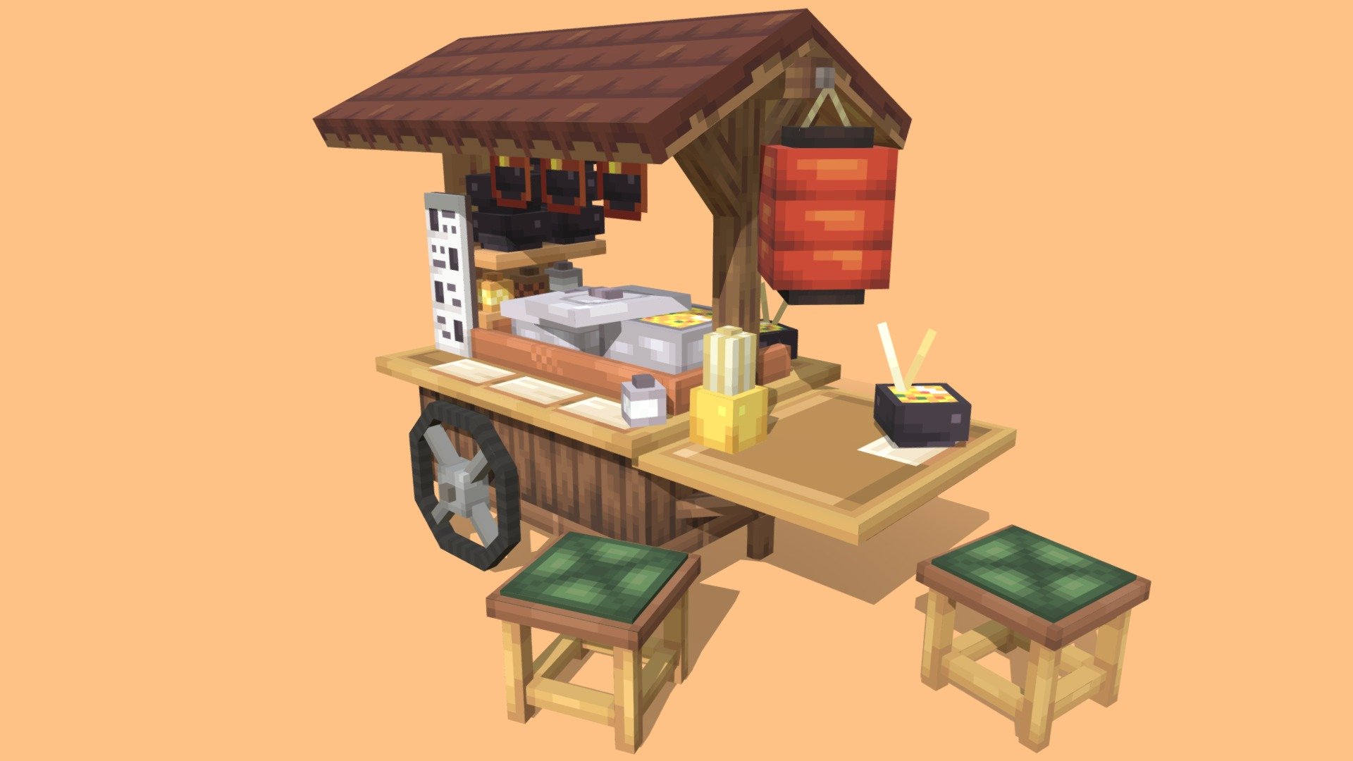 Noodles Stand - 3D model by StLee [8032358] - Sketchfab