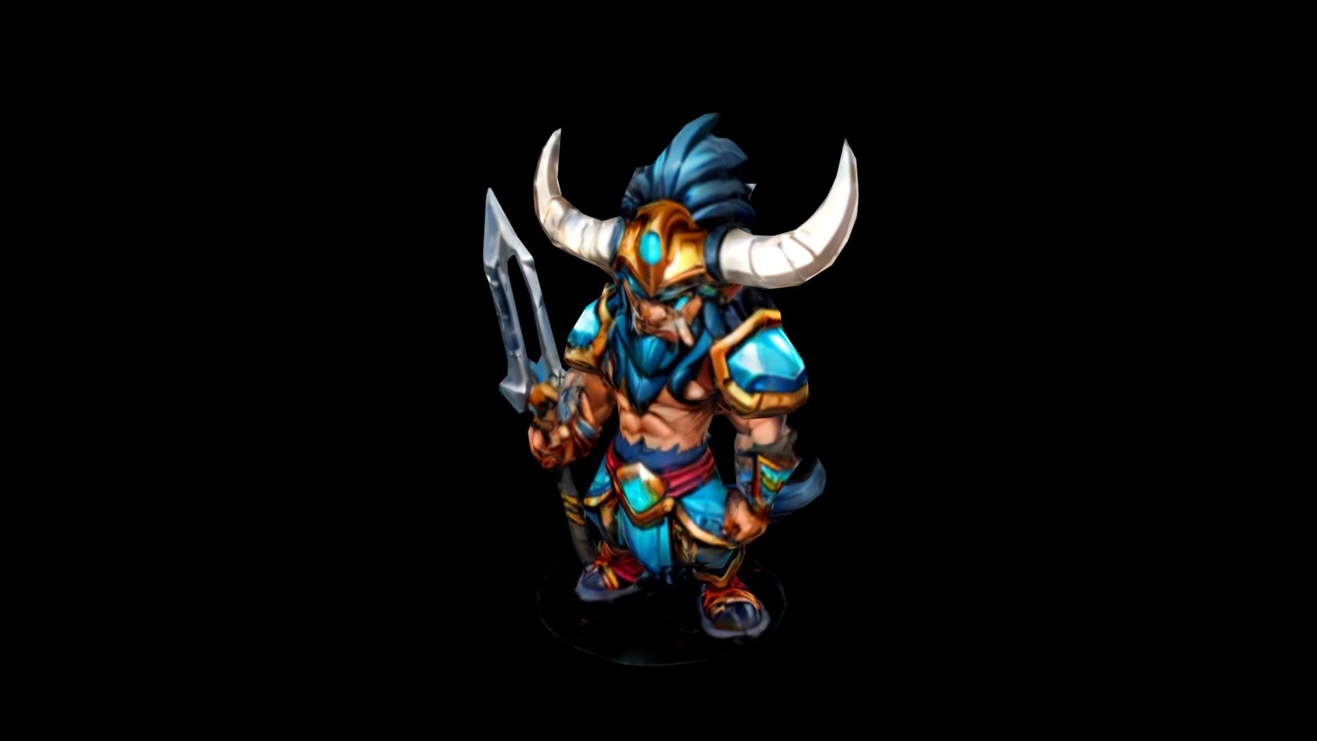 A battle-ready mythical creature with a horned h - Download Free 3D ...