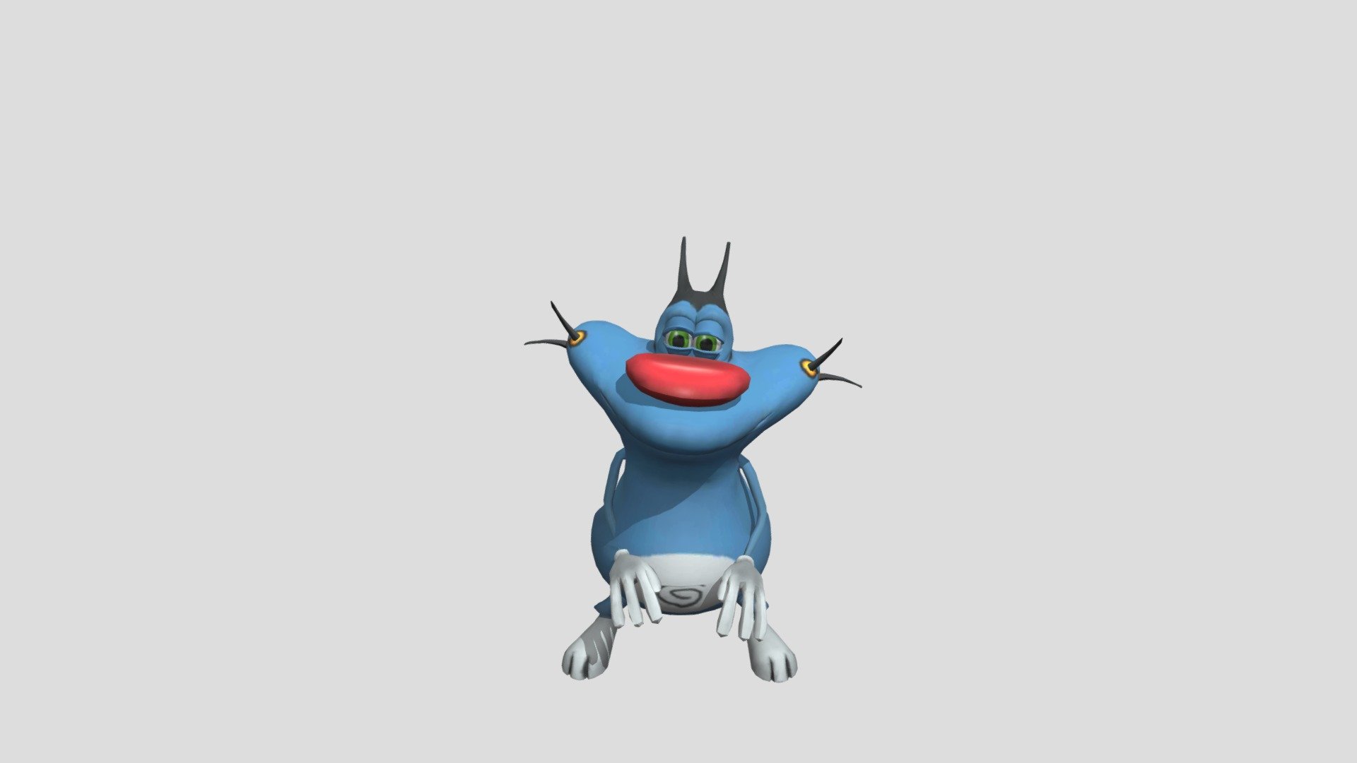 Oggy Cheering While Sitting - Download Free 3D model by 3D by Renato👽 ...