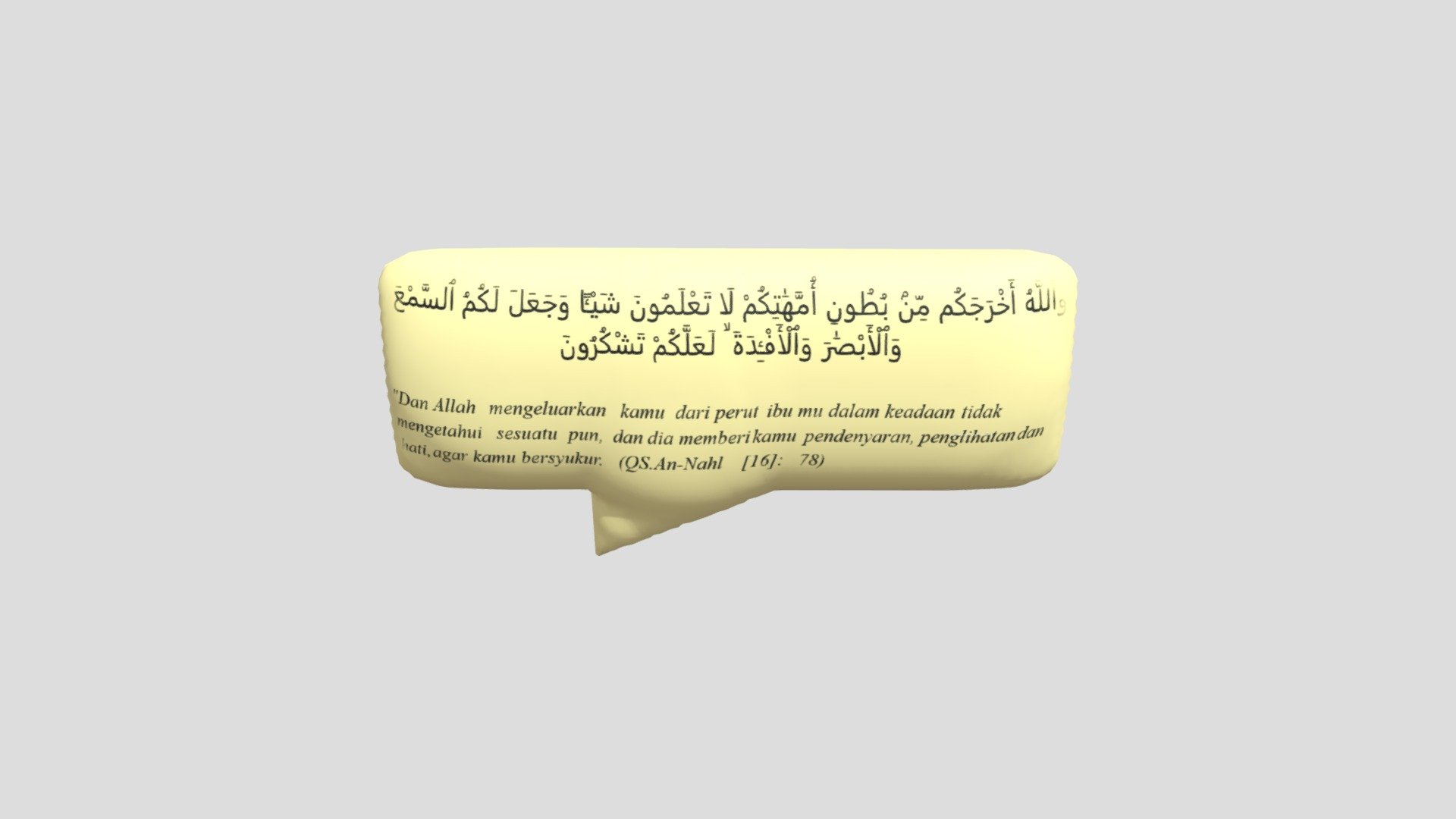QS.An-Nahl [16]:78 - 3D model by NazlaHana [803db03] - Sketchfab