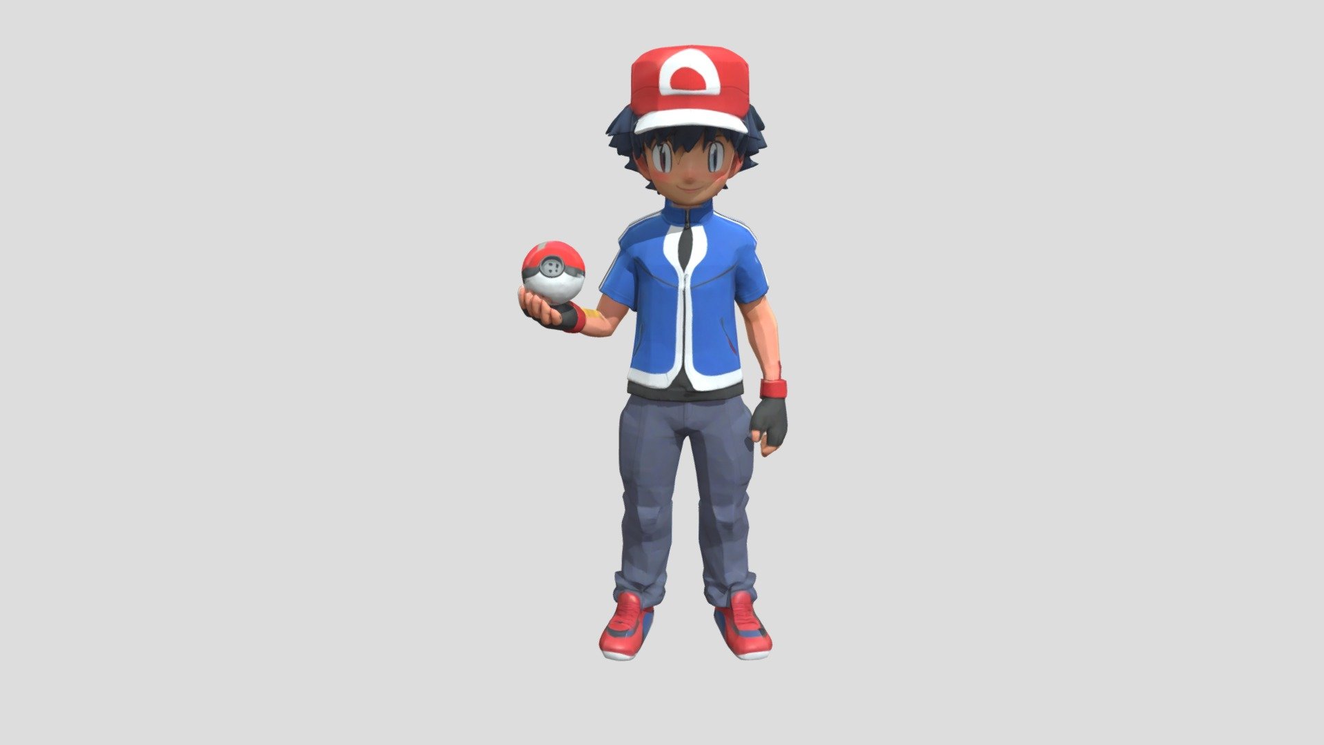 Pokemon Trainer with Pokeball - 3D model by goodyang [8042861] - Sketchfab