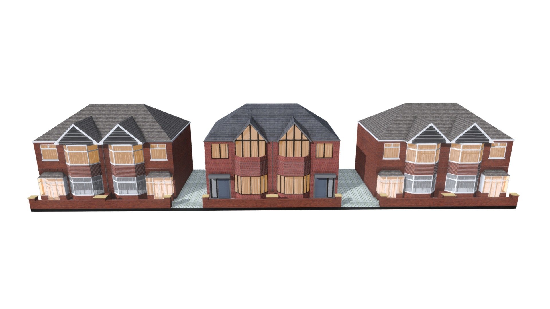 Houses on building line - 3D model by Capita Place (@capitaplace ...
