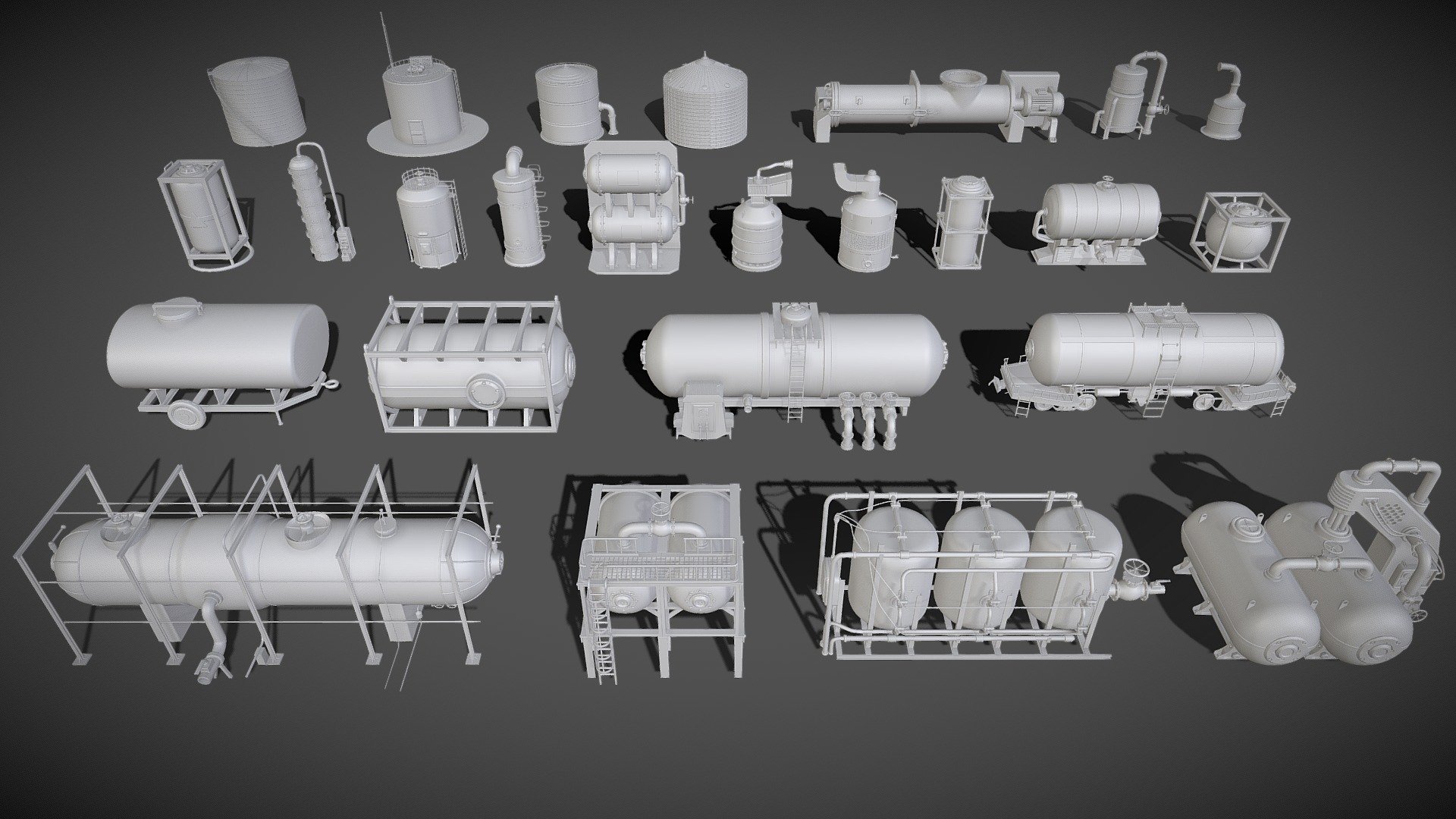 Industrial Tanks - part - 2 - 25 pieces - 3D model by 3d.armzep ...
