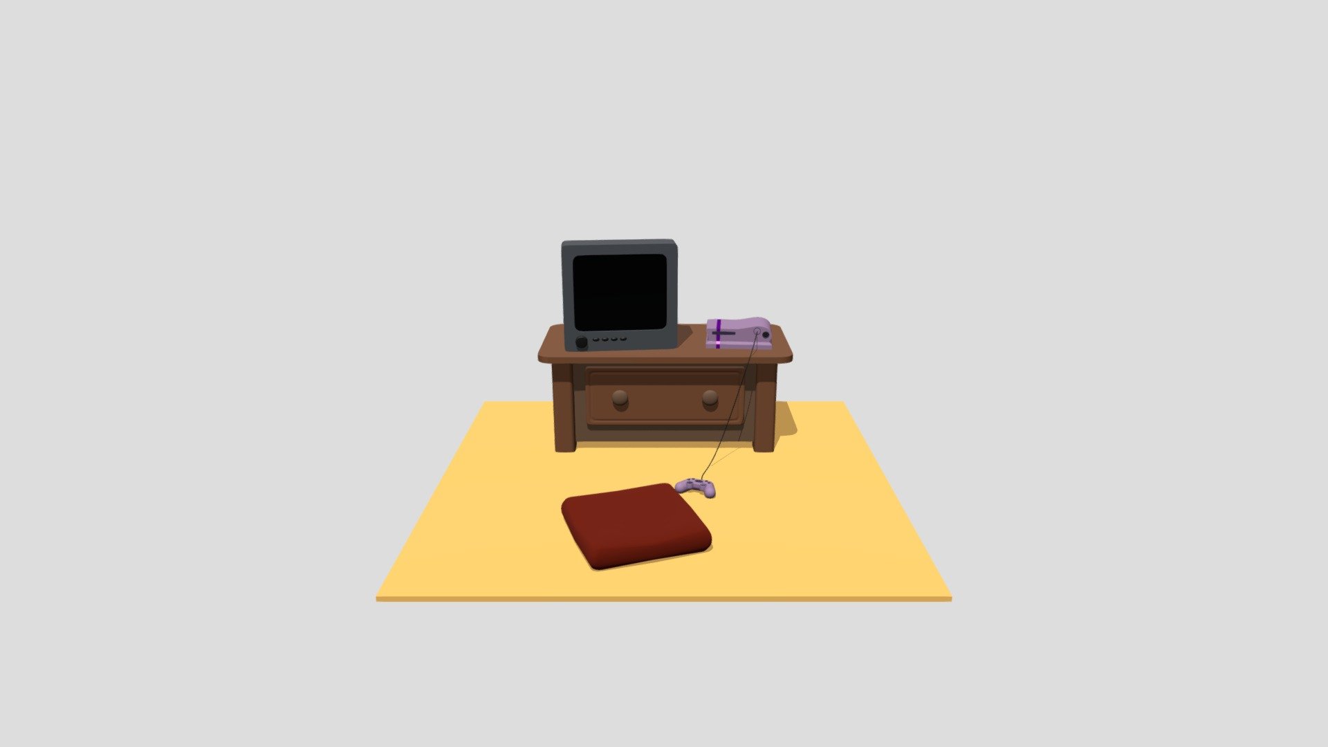 A vintage console setup - Download Free 3D model by Yozbie [804b159 ...
