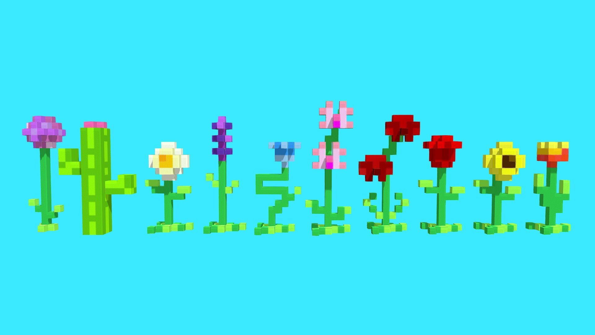 Voxel Flowers Set - Buy Royalty Free 3D model by COVE989 [804eca5 ...