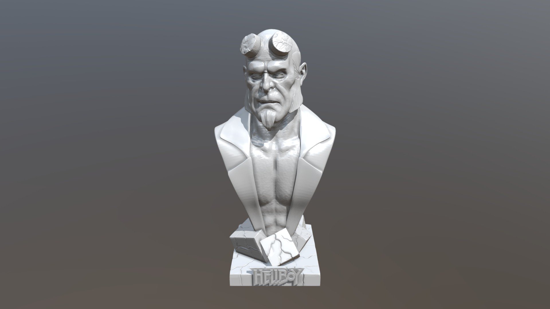 Hellboy bust - 3D model by Pandora 3d creative studio (@alexandrino3d ...