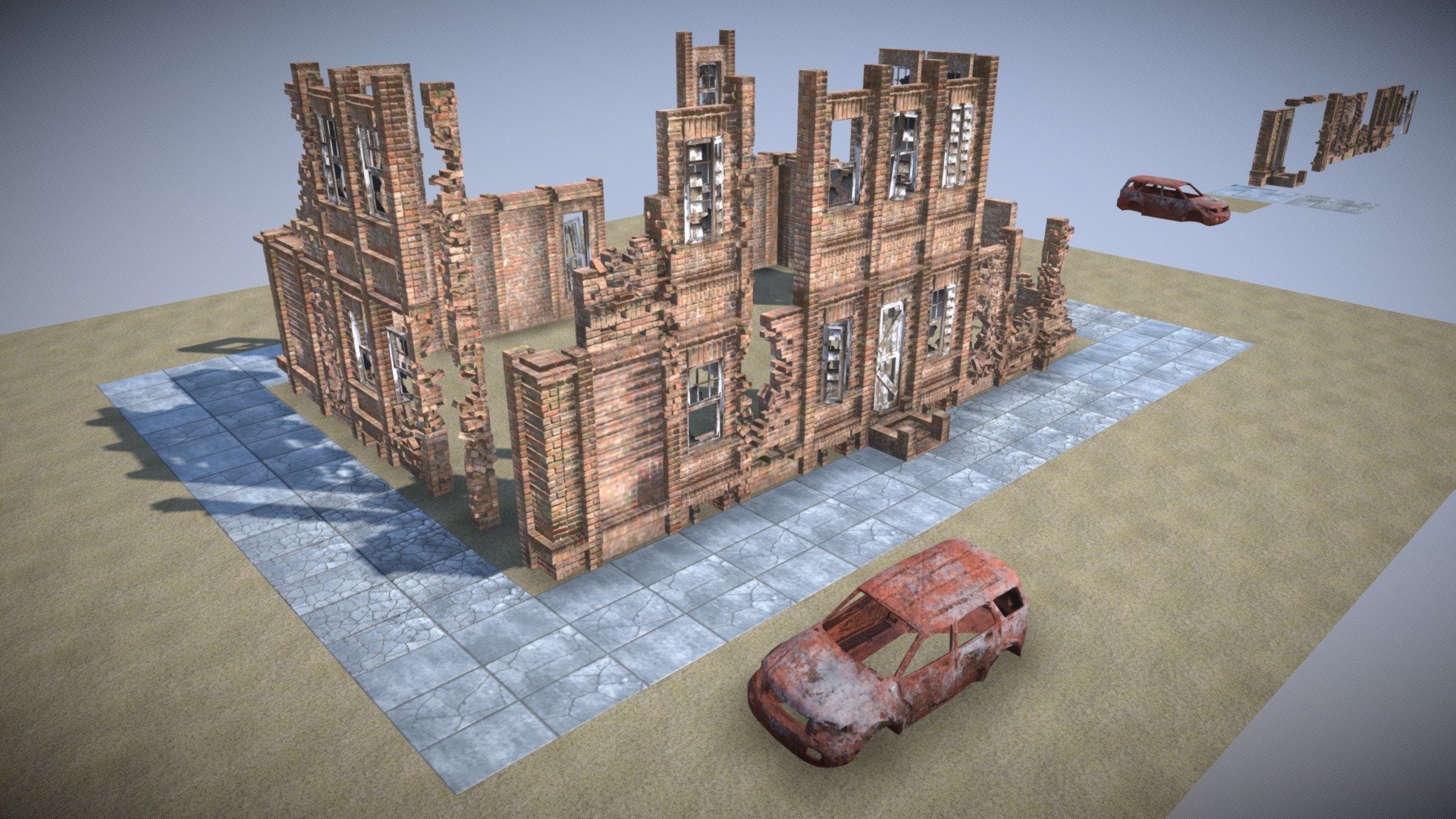 Old Brick House - Buy Royalty Free 3D model by ViktorG [8050a74 ...