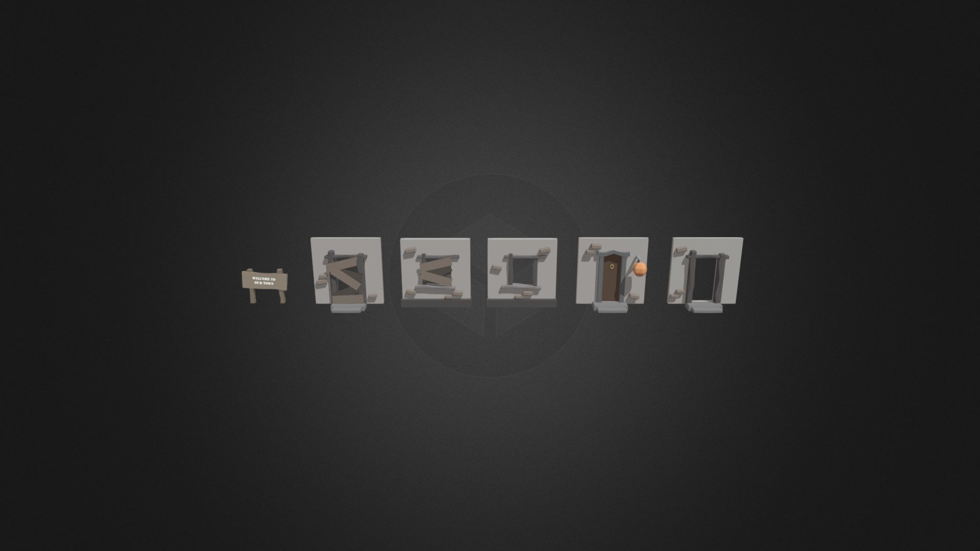 apocalyptic town walls (updated) - 3D model by ilia
