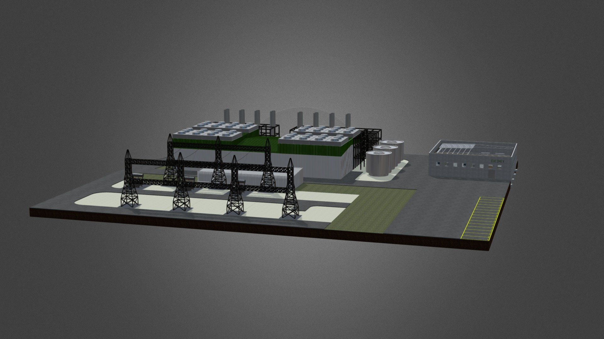 Edificio tipo Termoeléctrica - 3D model by Eucomex (@adav.euco) [806273b] - Sketchfab
