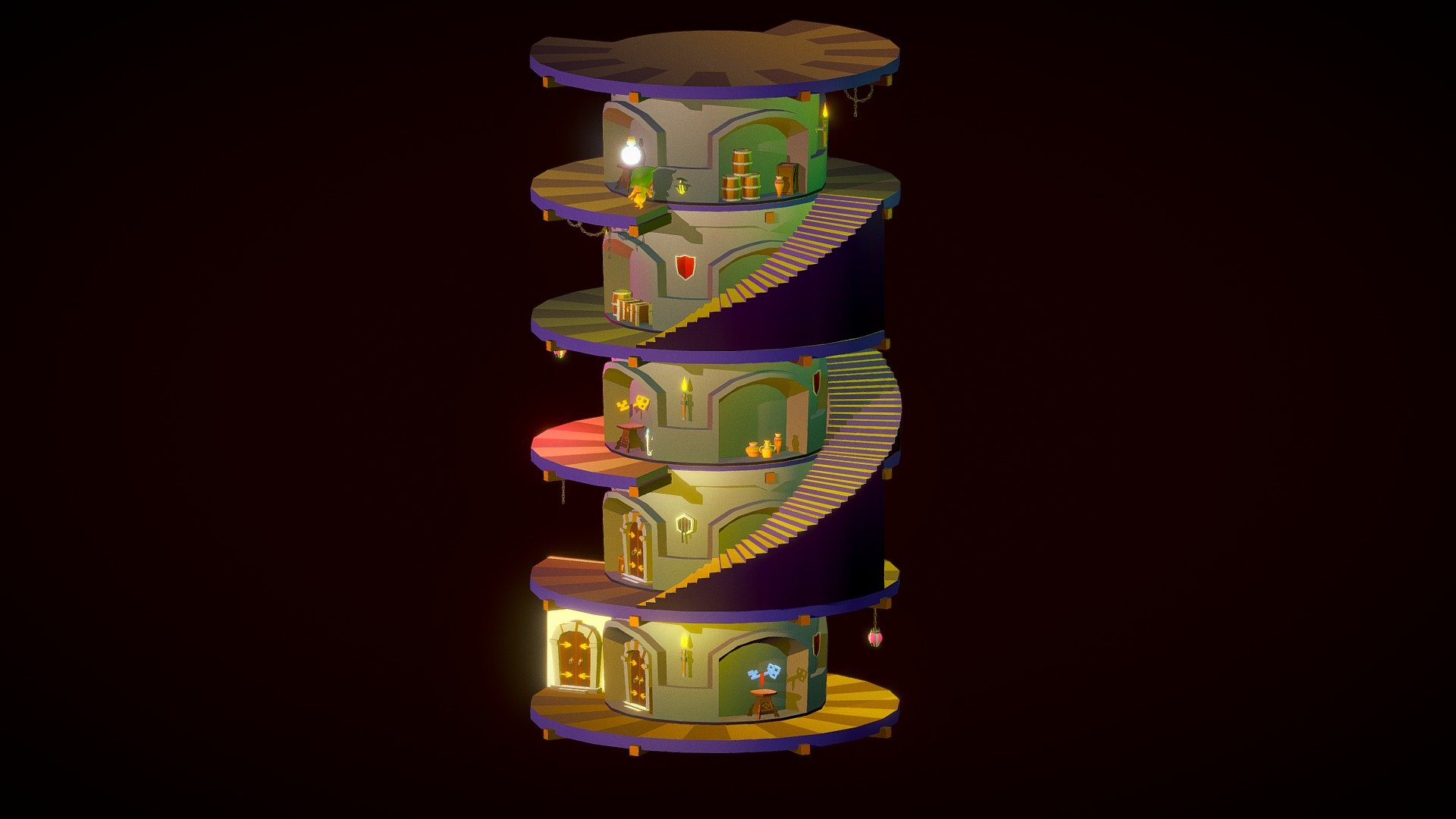 Stairs Dungeon Game Level - 3D model by Onigraphics - VR e Games ...