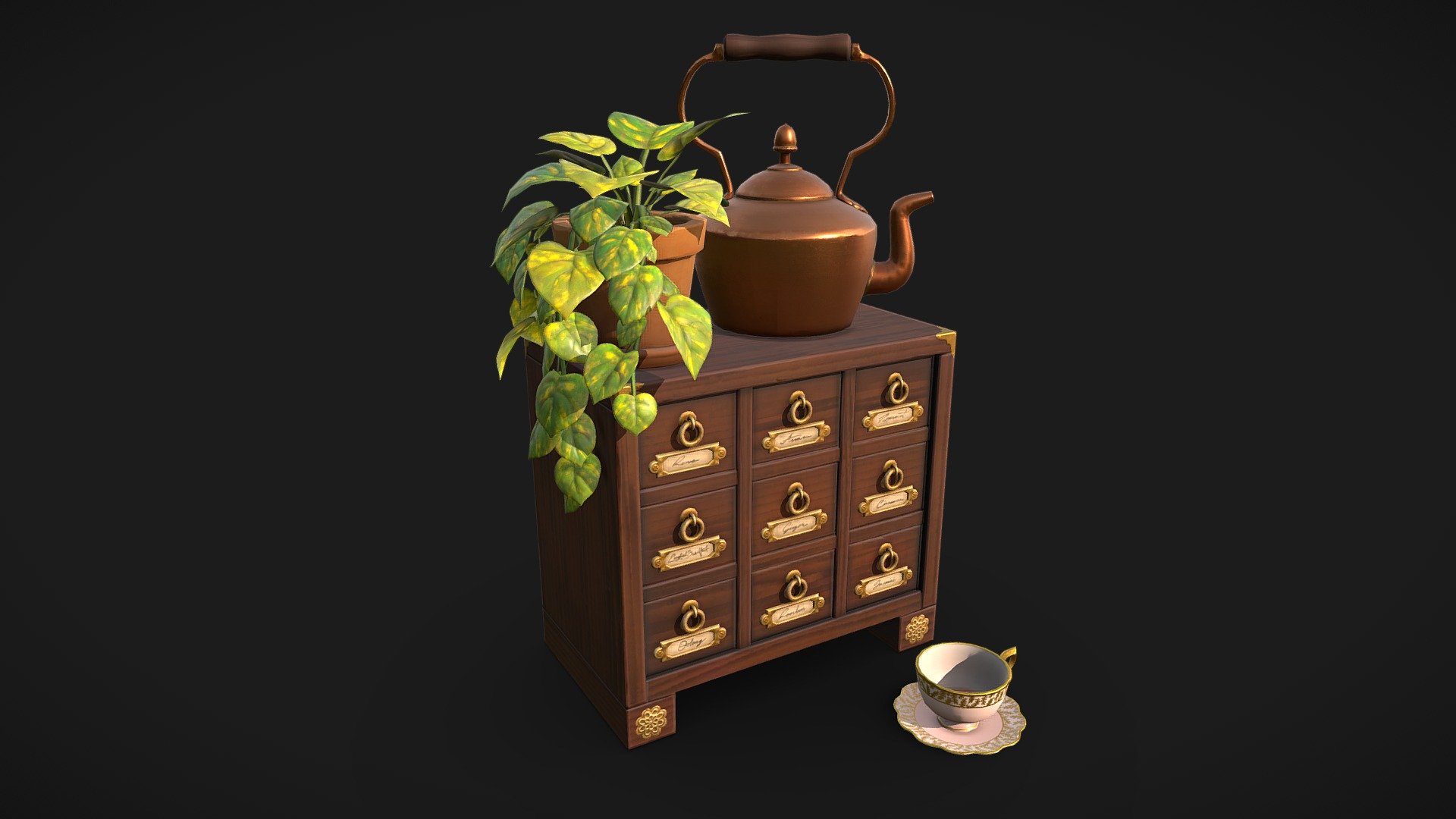 Tea Cabinet - 3D model by solramn [8065f33] - Sketchfab