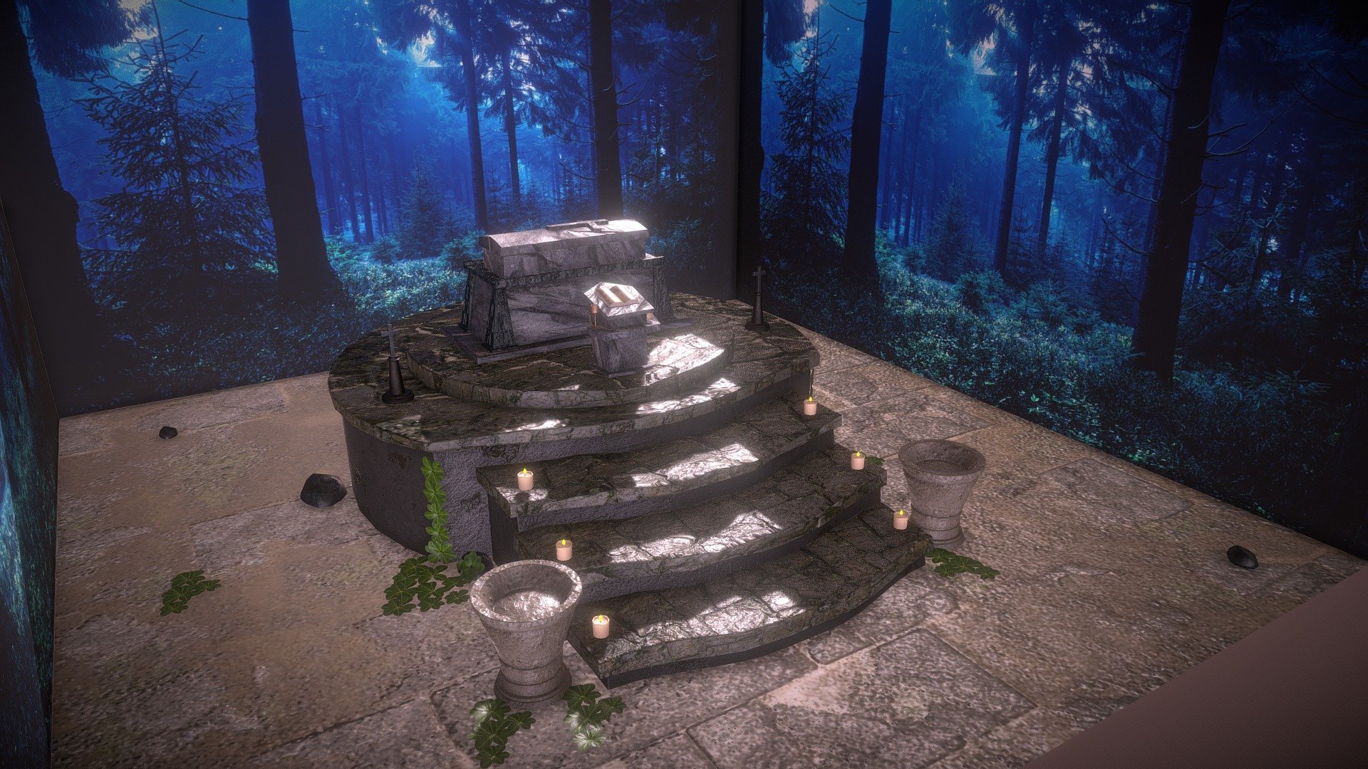 Altar Forest Scene - Download Free 3D model by JJTale [80679f3] - Sketchfab