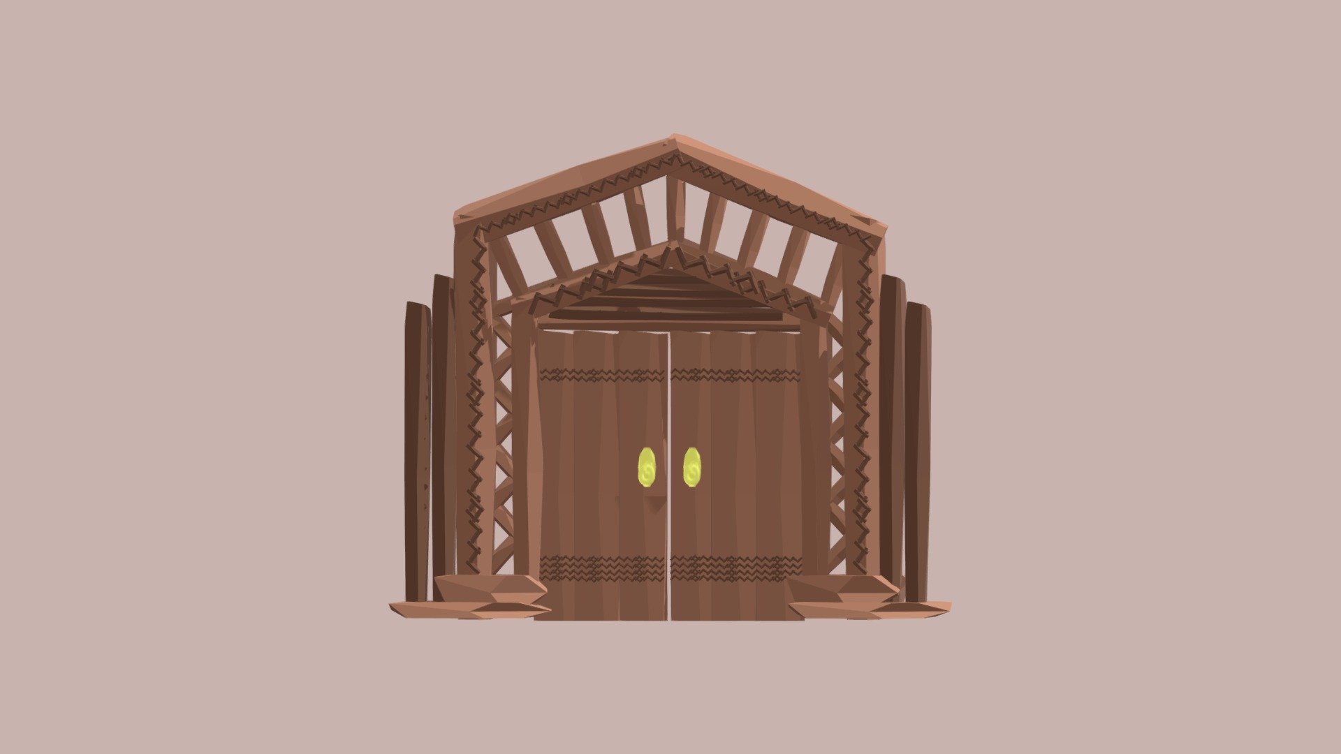 Wooden Double Door - Download Free 3D model by Nikol Manolova ...