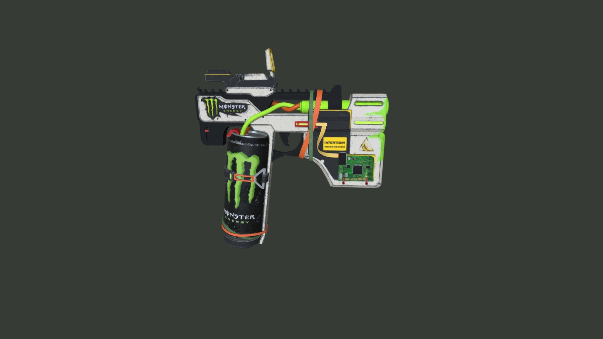 Game Ready | Hand Gun | Monster Energy - 3D model by XavierStJacques ...