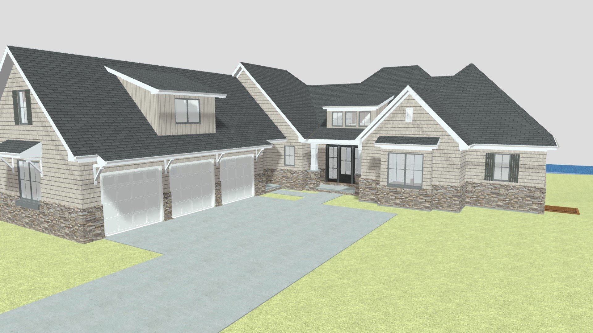3-dormers One Side - 3D model by OakBridge Development (@oakbridge ...