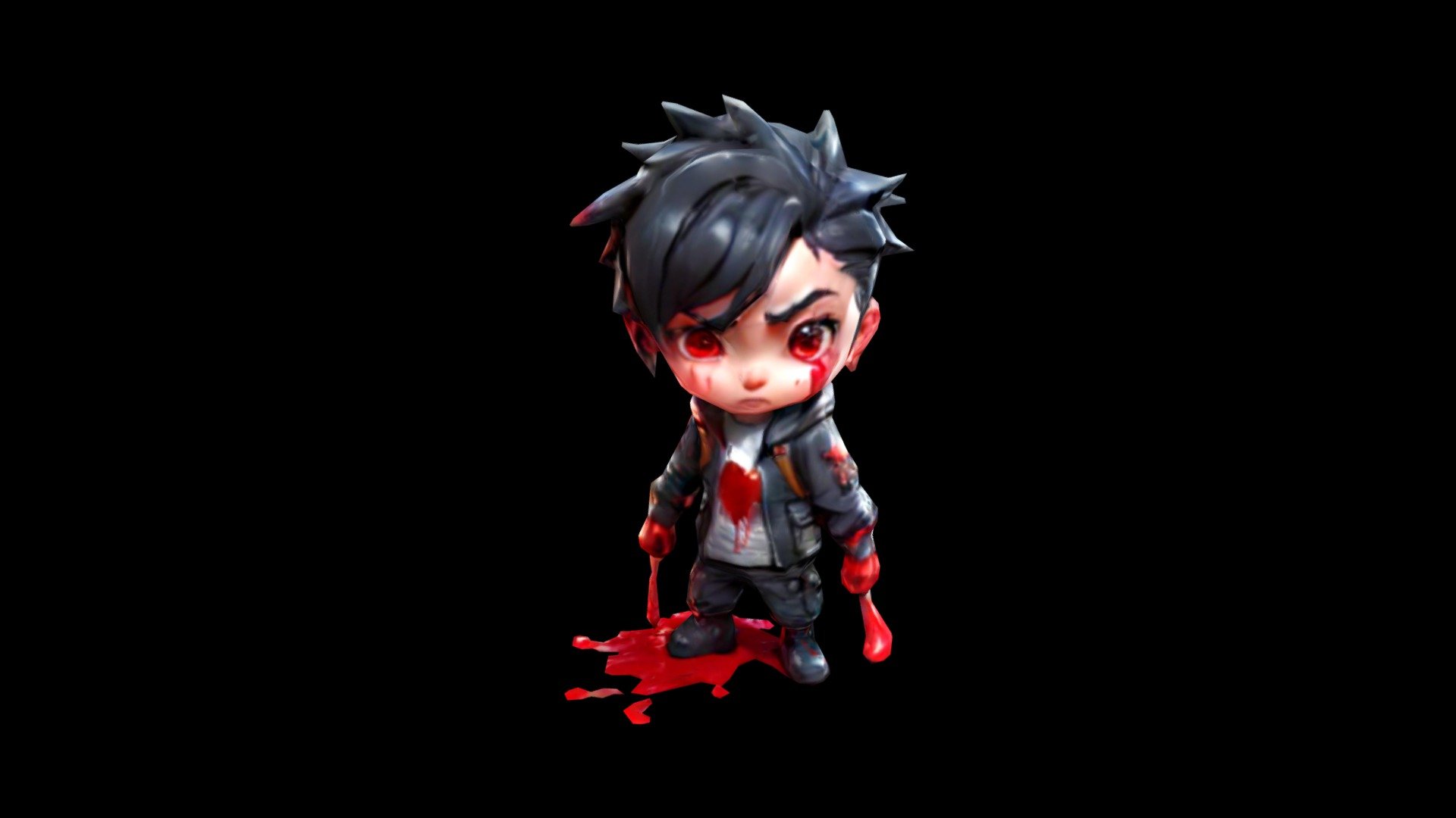 "Distressed Cartoon with Red Jacket" An illustra - Download Free 3D ...
