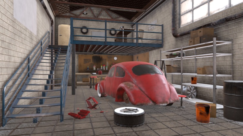 Car garage - 3D model by Eirik Heir (@eirik_heir) [807e9f2] - Sketchfab