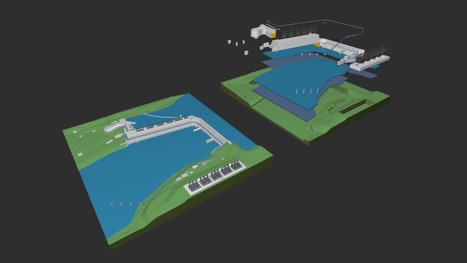 Rocky Reach Dam Model for Visitor's Center - 3D model by CosmoWenman ...