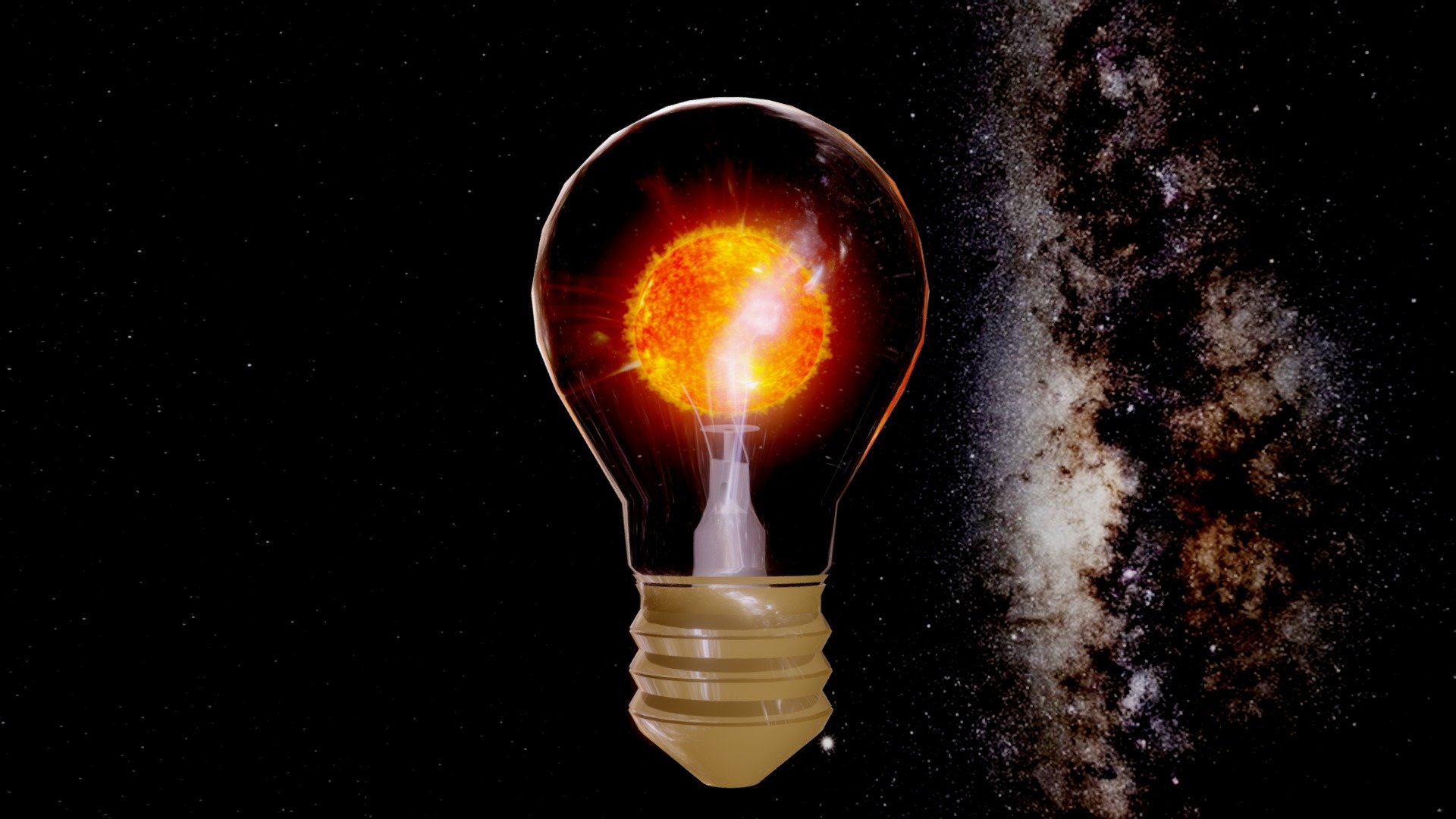 A star-lightbulb shining in the universe - Download Free 3D model by ...