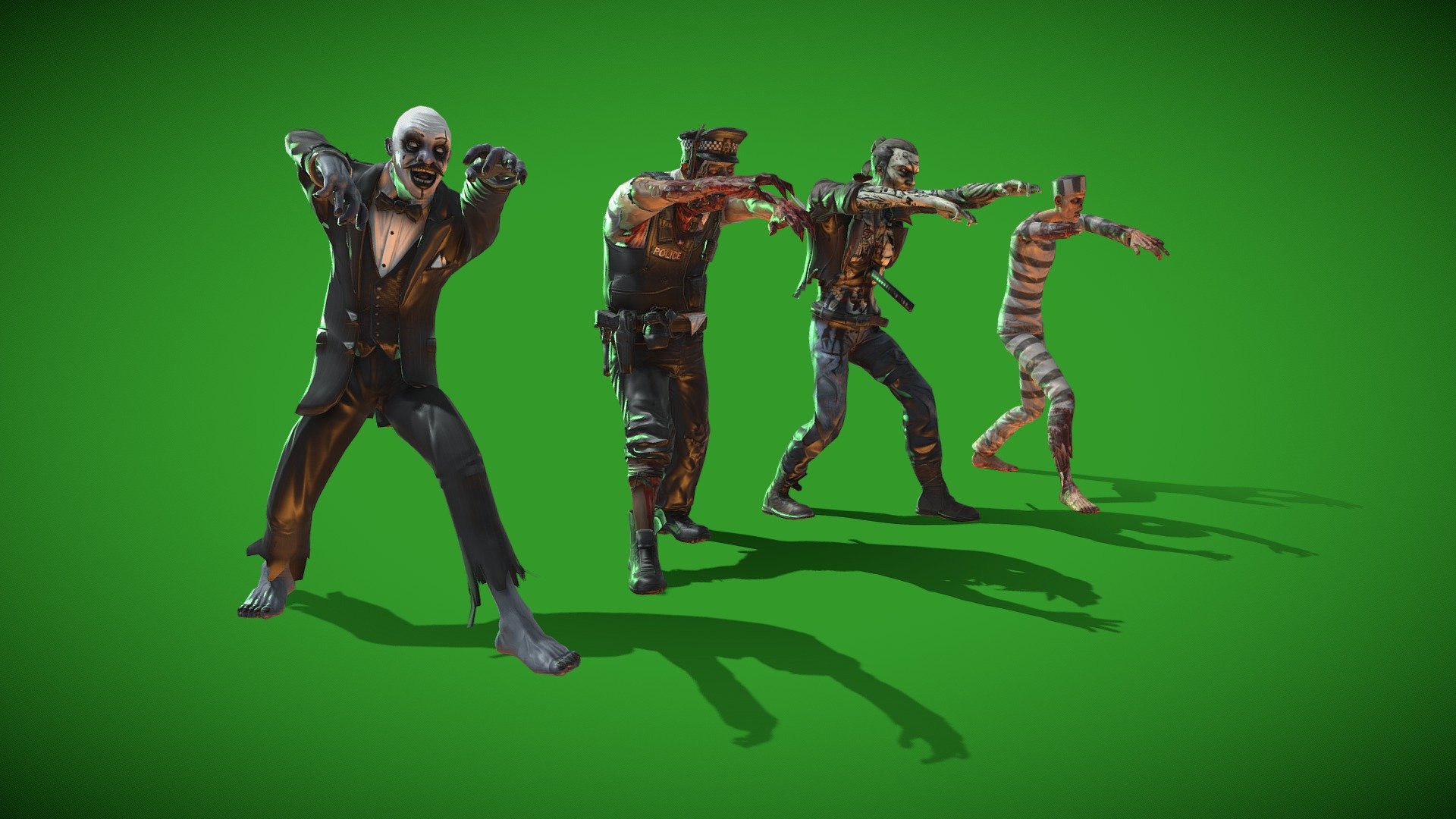 Animated Zombie Characters Walking Dead Loop - Download Free 3D model ...