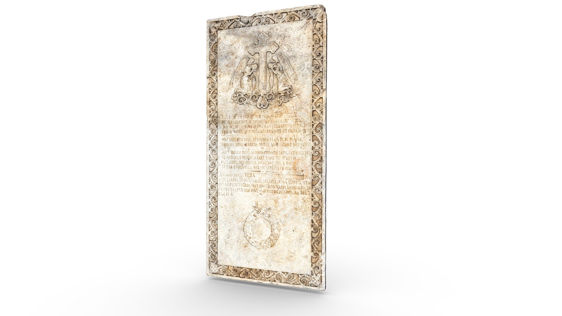 Funeral marble slab of Vera D. - 3D model by CalatorPR [808b46e ...