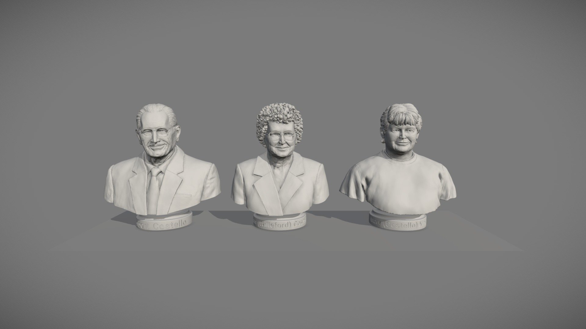 Final Set of Three, 3D Printable Busts - 3D model by ArtOfLight ...