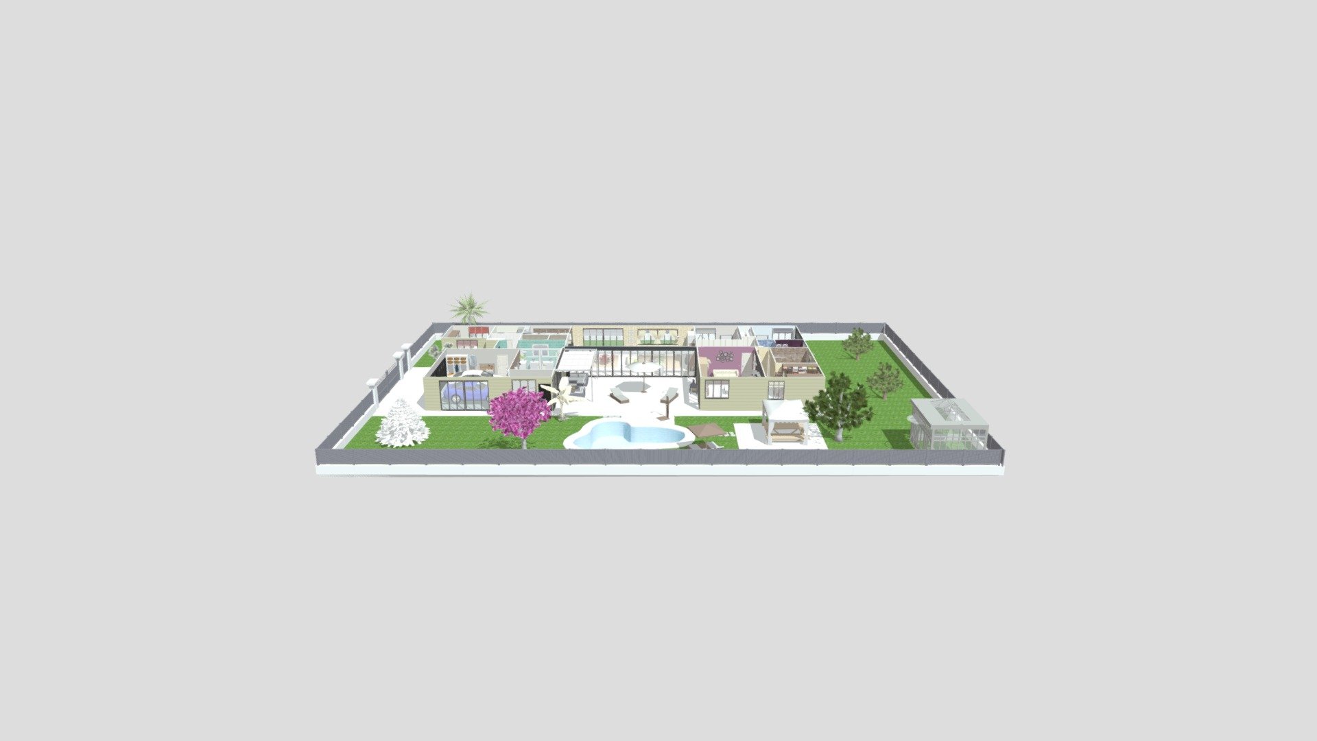 CASA BEA CON JARDIN Y PISCINA - Importado - Download Free 3D model by ...