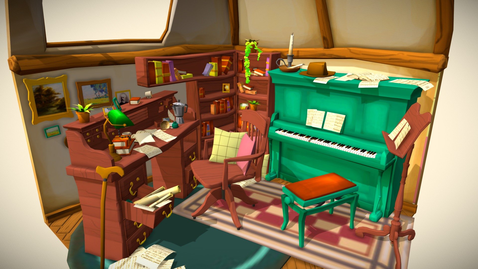 The Composer's Room - DAECrib - 3D model by Jelena Rombouts ...