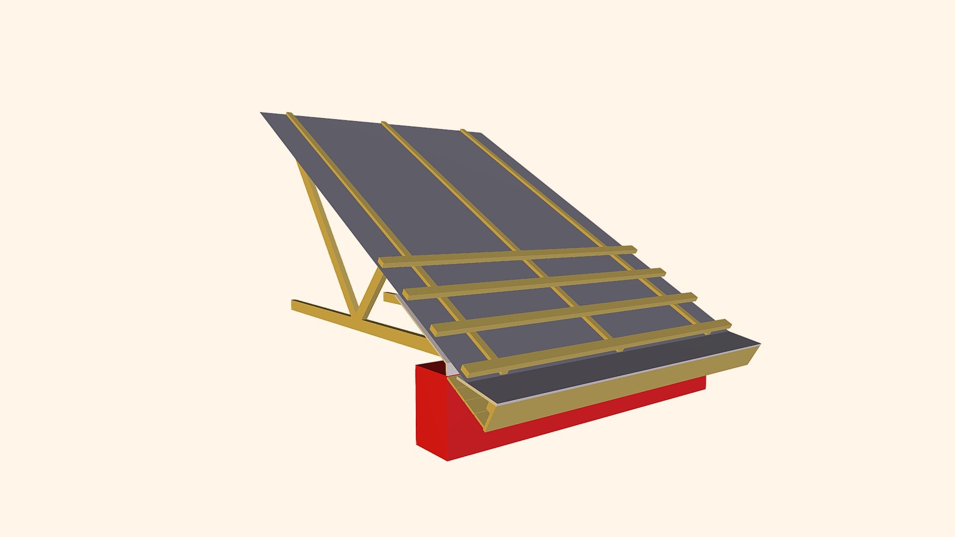 3D-tagkonstruktion med undertag - AutoCAD - 3D model by Praxis [809a168 ...