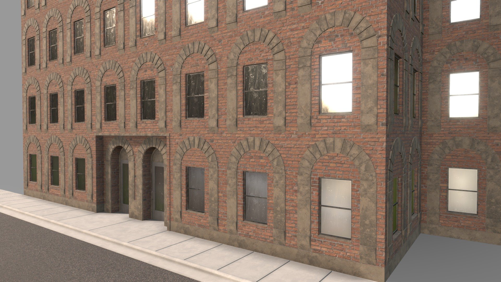 Downtown Brick Building - Download Free 3D model by jimbogies [809e89f ...