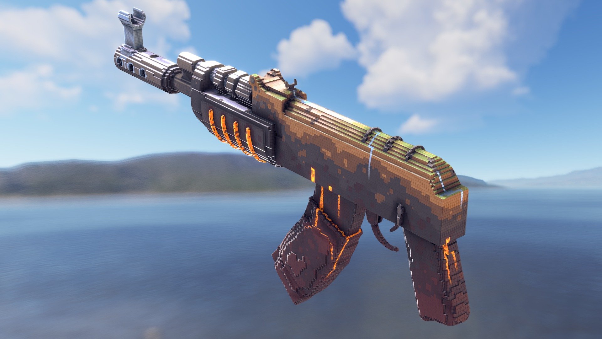Pixel AK47 - 3D model by Liam Moffitt (@divadan) [80a034d] - Sketchfab