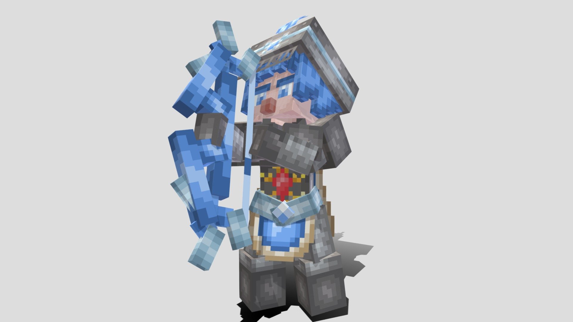 Captain BLUE :: Minecraft - 3D model by Gama05 [80a2bc5] - Sketchfab
