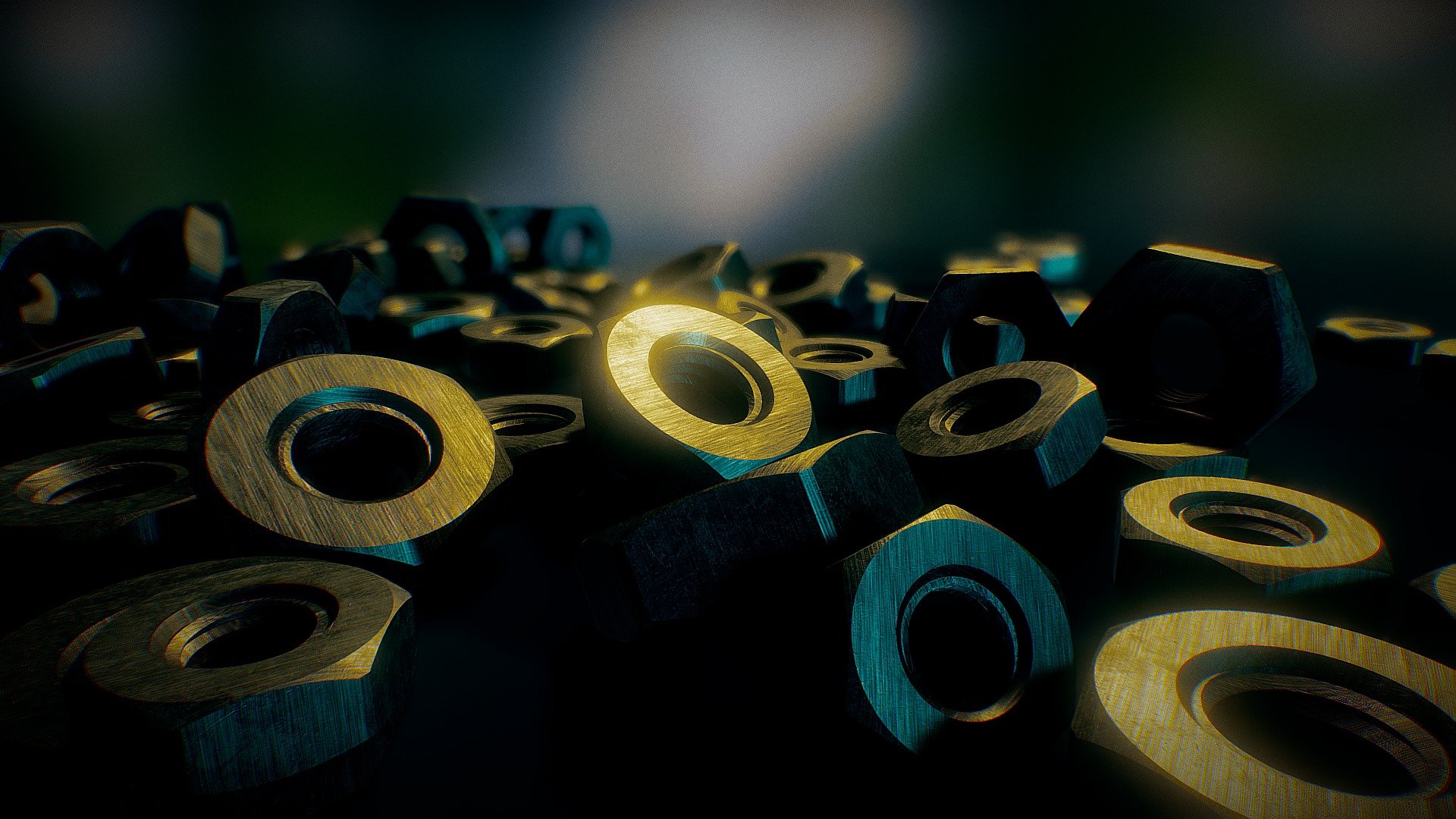 Three sizes of nuts 3d animation models - Download Free 3D model by ...