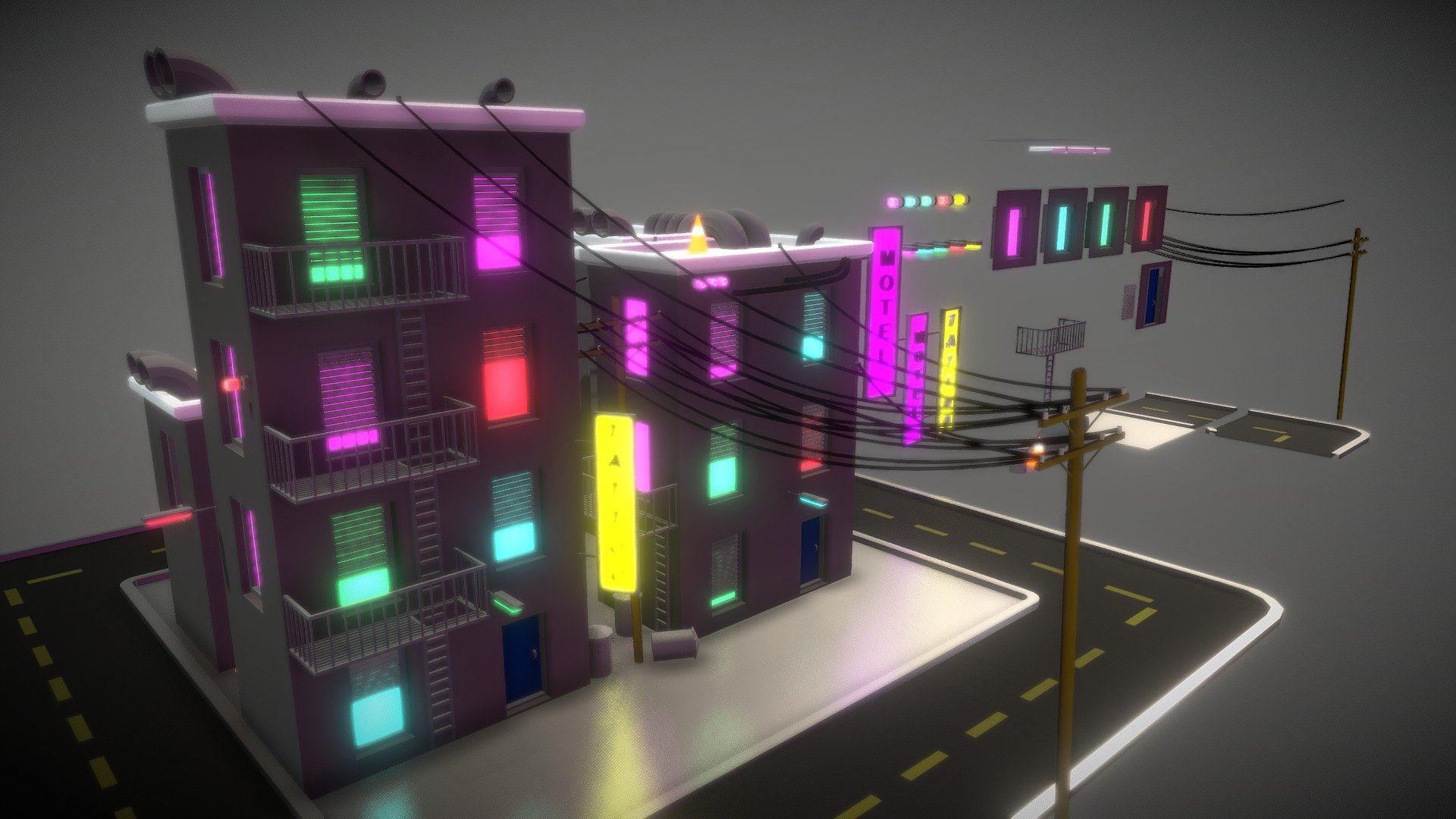 City Asset Pack (Low-Poly) - Download Free 3D model by Antonio_Adams ...