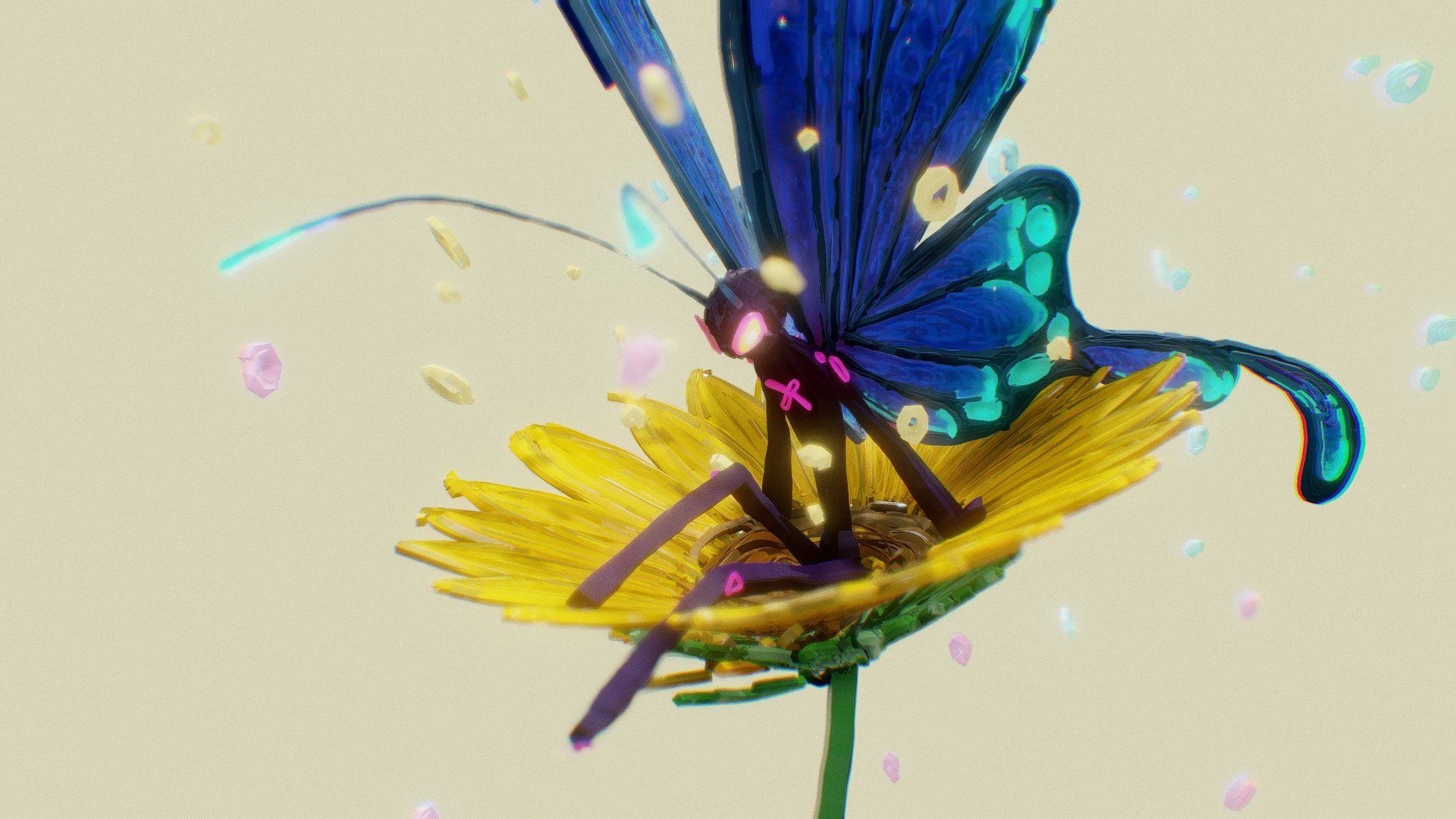 Fairy sitting on the flower - 3D model by sy-kim [80aaf41] - Sketchfab