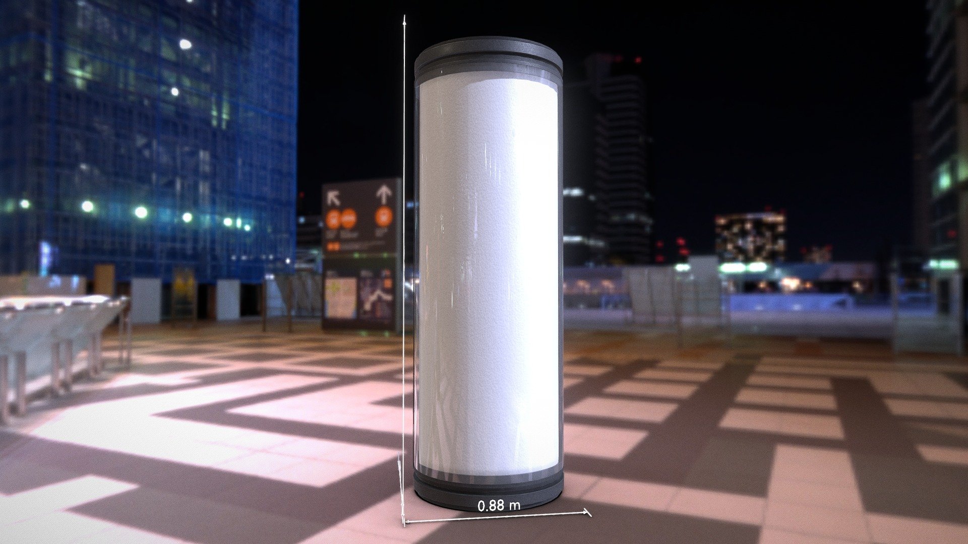Advertising Pillar with Glass Version 1 - Buy Royalty Free 3D model by ...