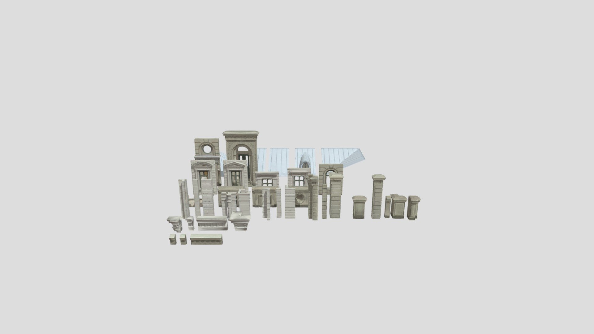 Modular Architectural Kit – Walls, Doors, Window - 3D model by Darkcom ...