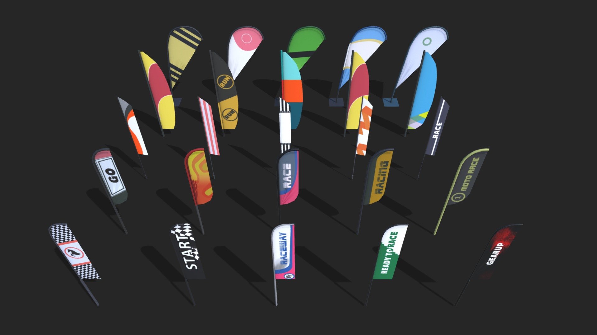 Racing Flags 5 - Buy Royalty Free 3D model by TGamesAssets [80b2d10 ...