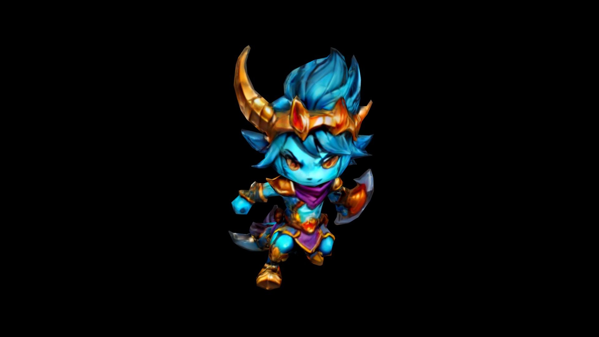 An illustrated character of a mythical blue crea - Download Free 3D ...