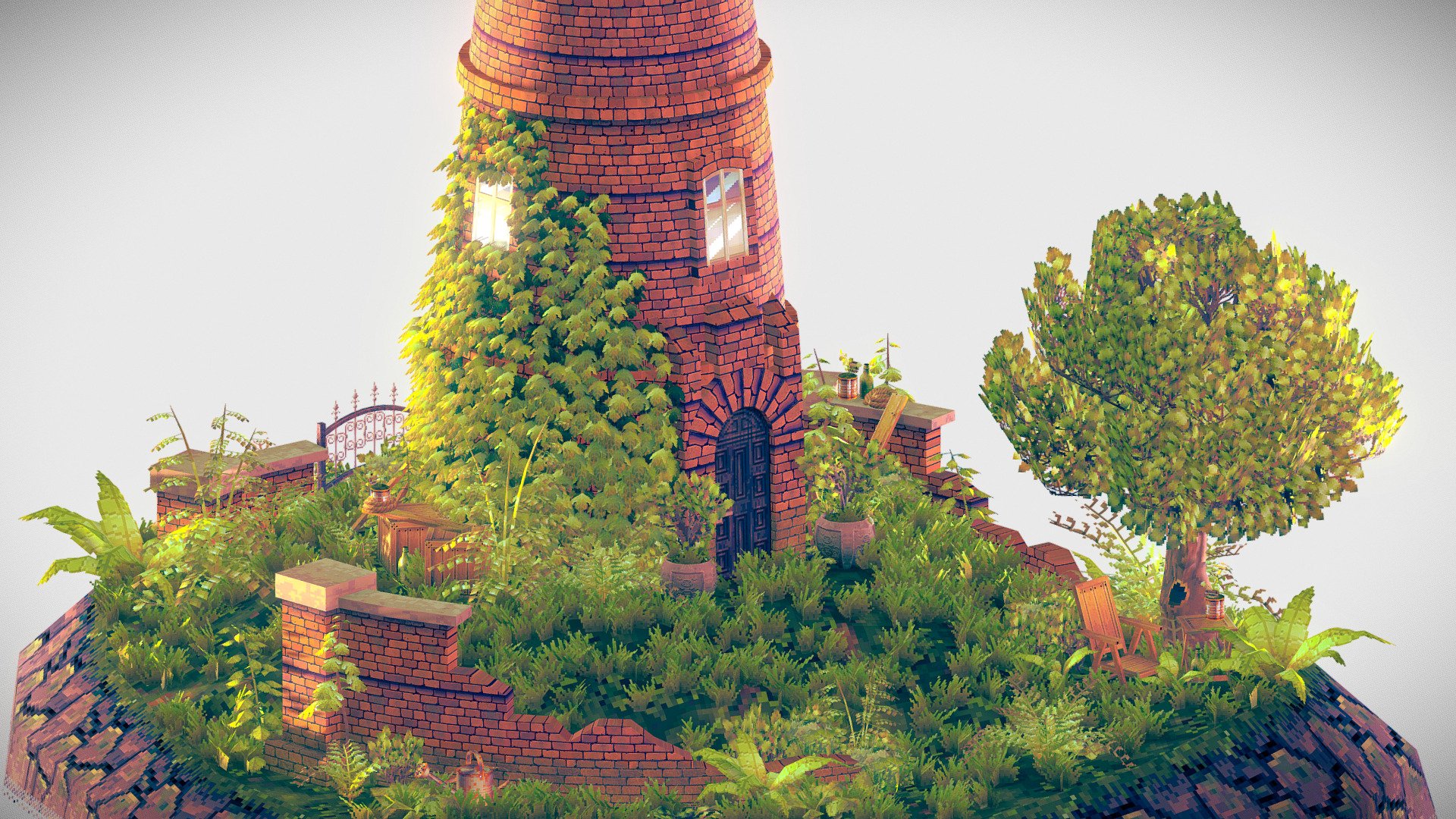 Pixel Art Water Tower - 3D model by Sebastian Irmer (@.sebastian ...