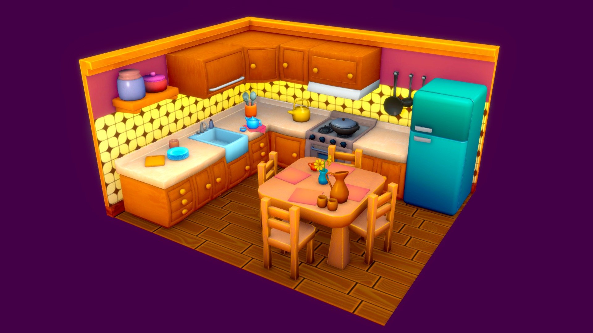 Stylized Kitchen - Buy Royalty Free 3D model by Jajji3D (@Nuriddin ...
