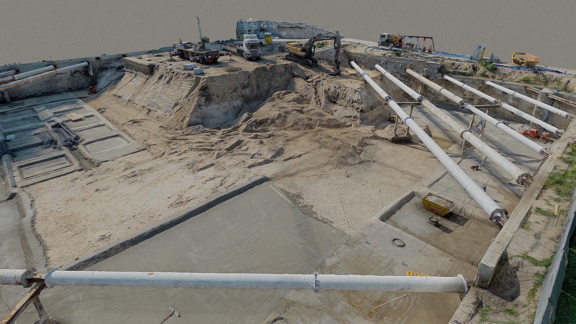 Excavation with steel struts - 3D model by archiwum_xyz [80b9a19 ...