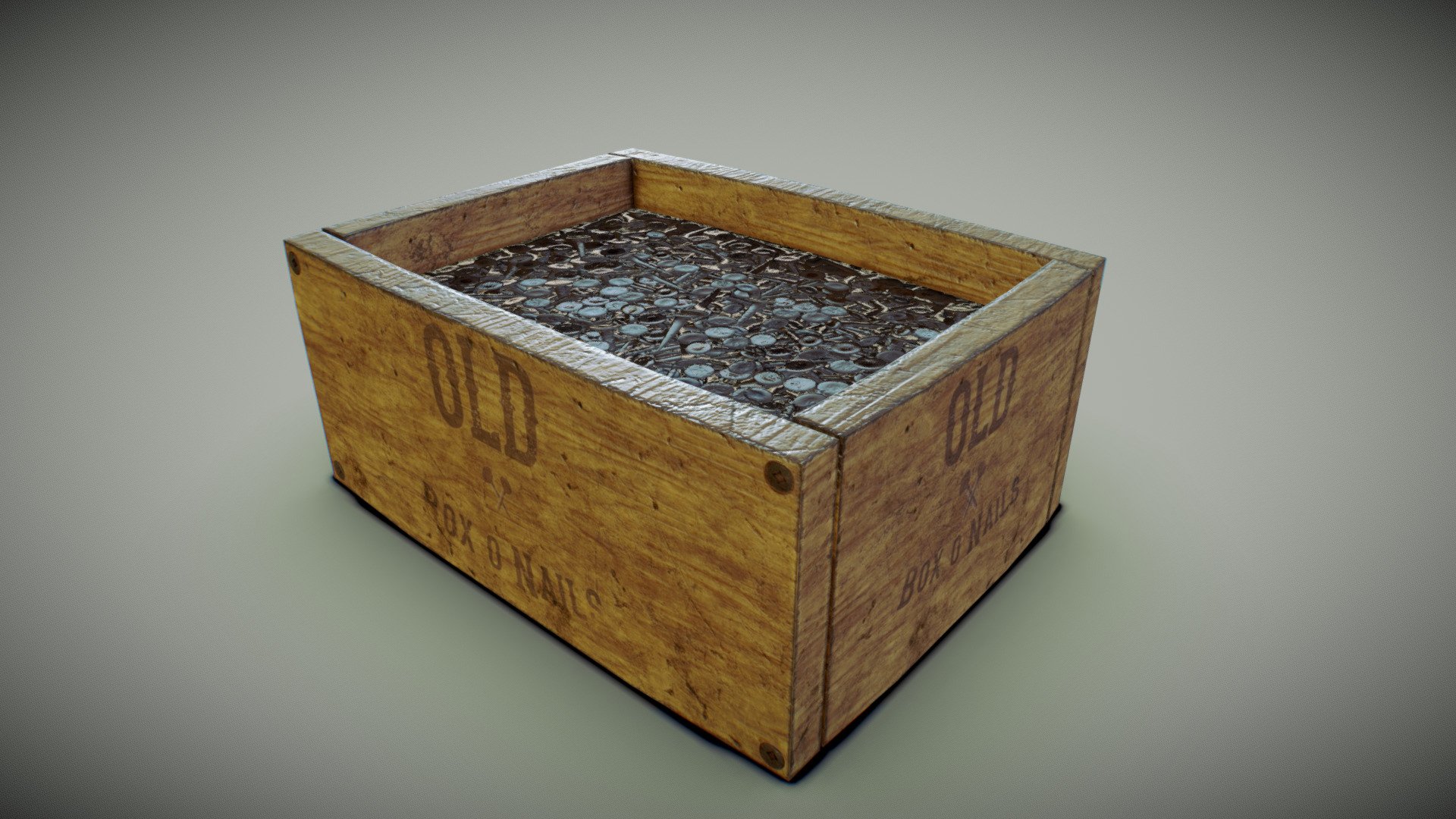 Lowpoly stylized- Old Box Of Nails - Buy Royalty Free 3D model by ...