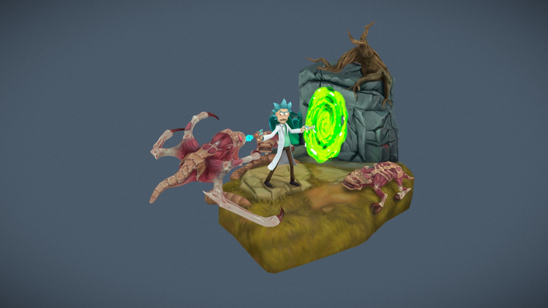 Rick and Monsters - 3D model by azzureus2 [80c4889] - Sketchfab