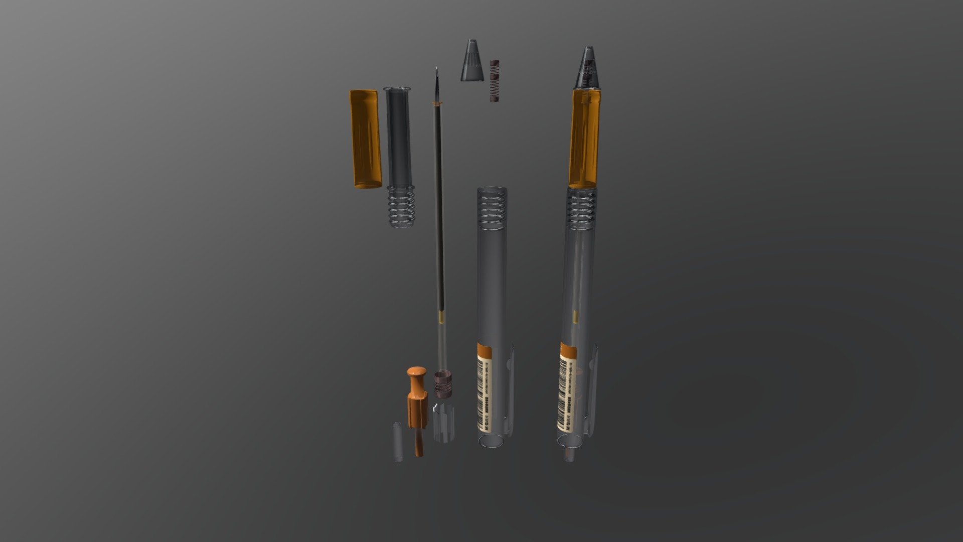 Retractable ballpoint pen(click pen) - Download Free 3D model by Yu Cao ...