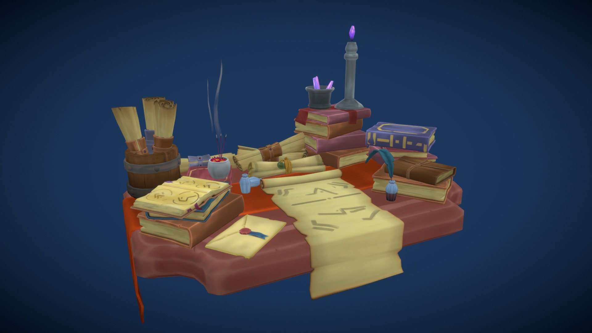 Scribe's Desk - 3D model by Berkay Akyuz (@DaGroovy) [80ce322] - Sketchfab