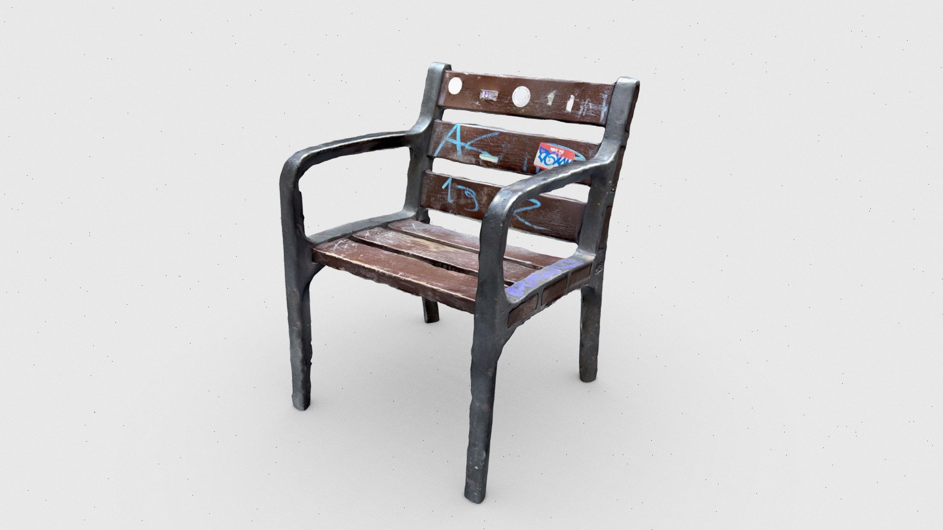 European Street Bench Chair (1 Person) I - Download Free 3D model by ...