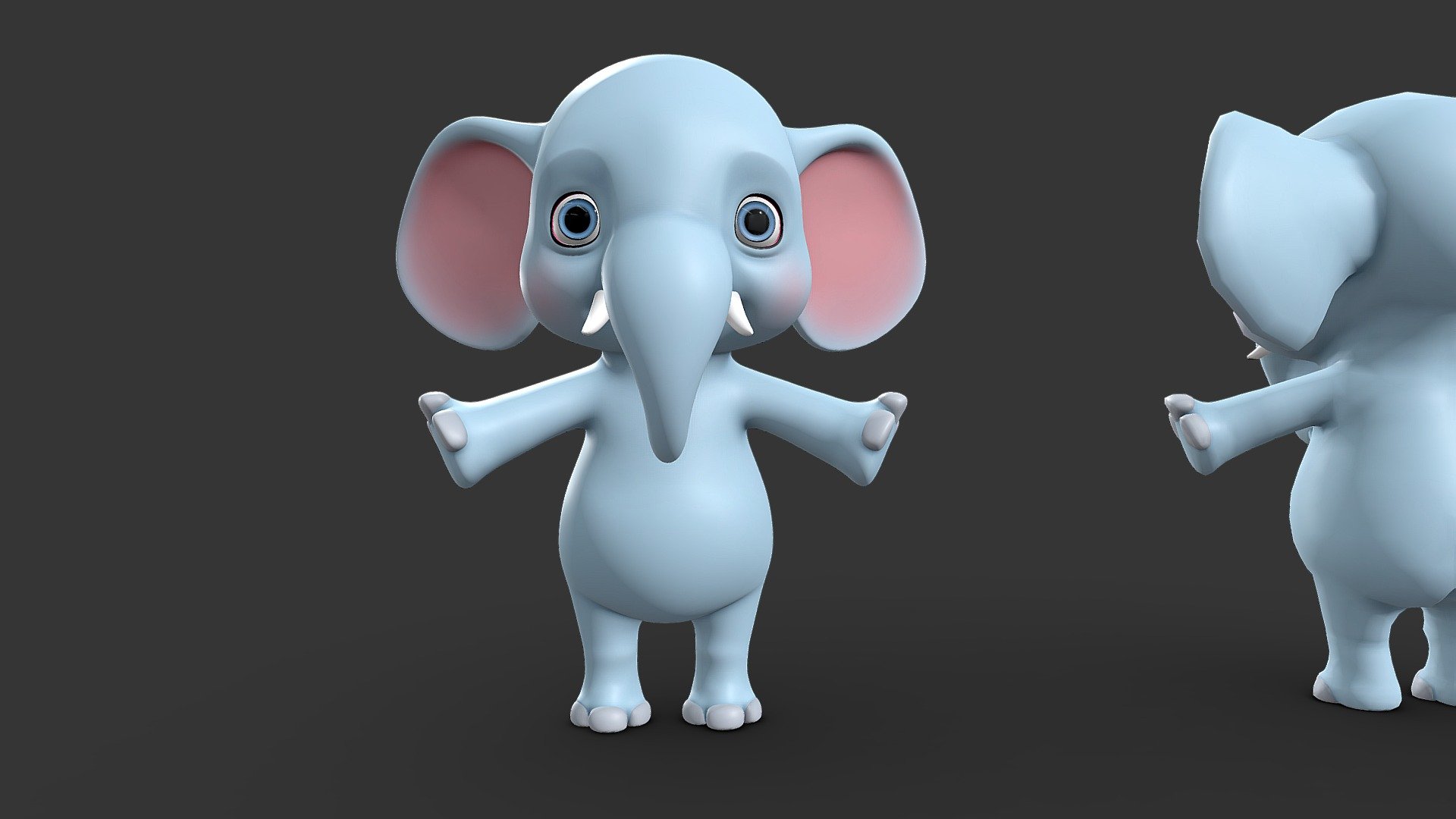 Toony Elephant - Topology + UV Map - 3D model by Tashi (@tsering) [80dd2e7] - Sketchfab